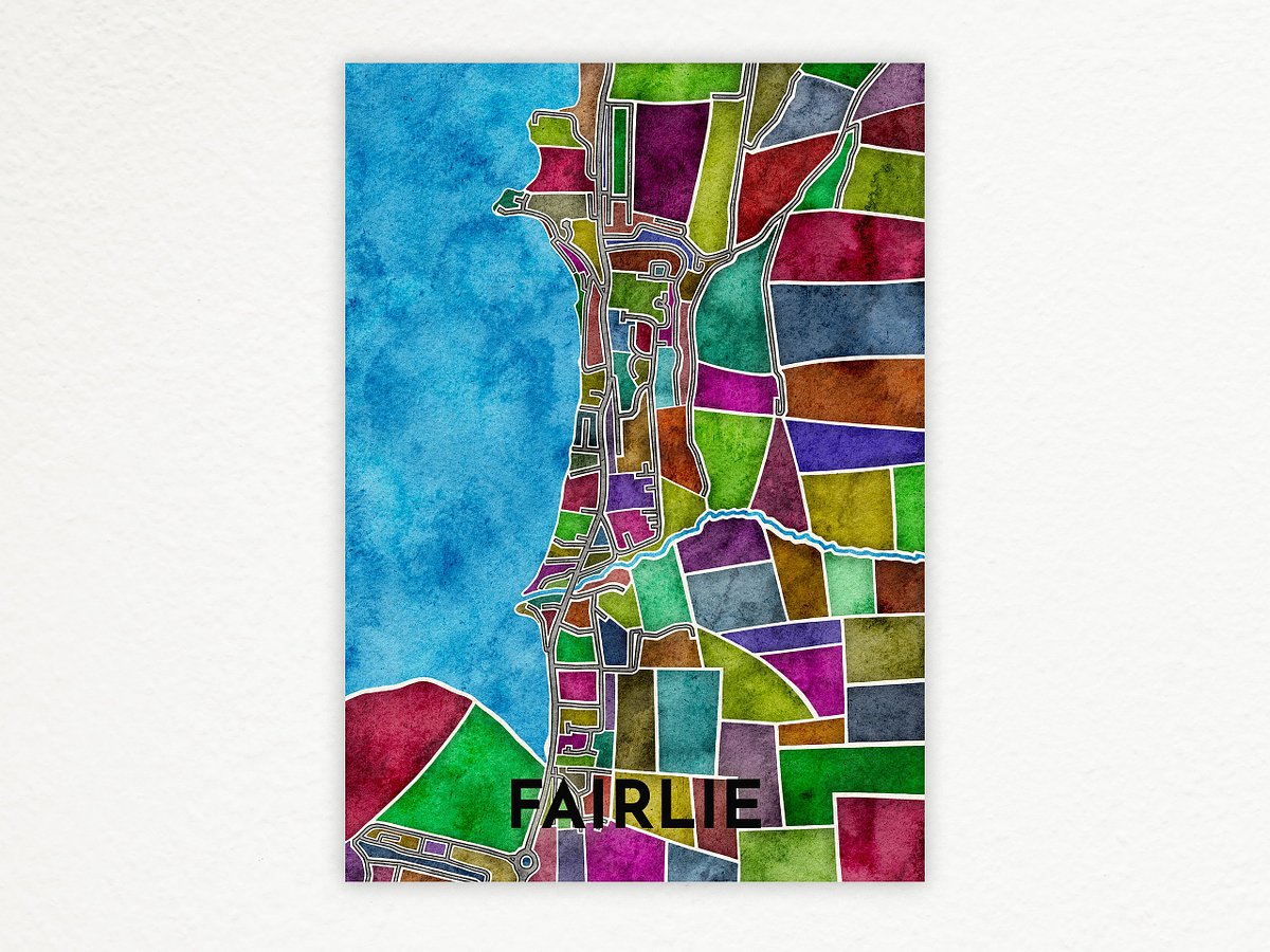 The Town of Fairlie Abstract Art Map