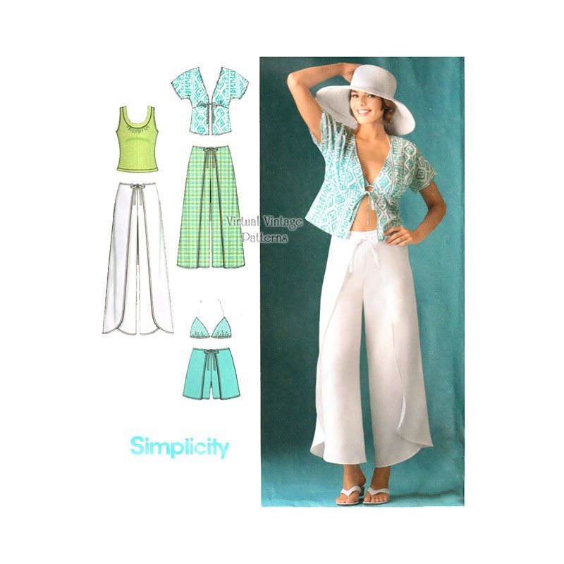 Wrap Pants or Shorts & Tops Pattern, Simplicity 4192, 14 to 22