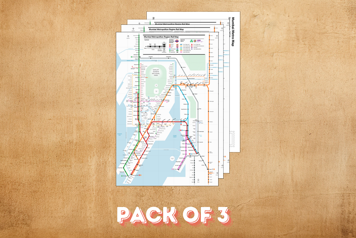 Mumbai Metro Map Postcards